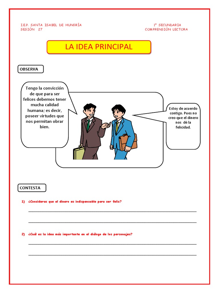 Identificación de la Idea Principal en Textos | PDF | Western Honey Bee ...
