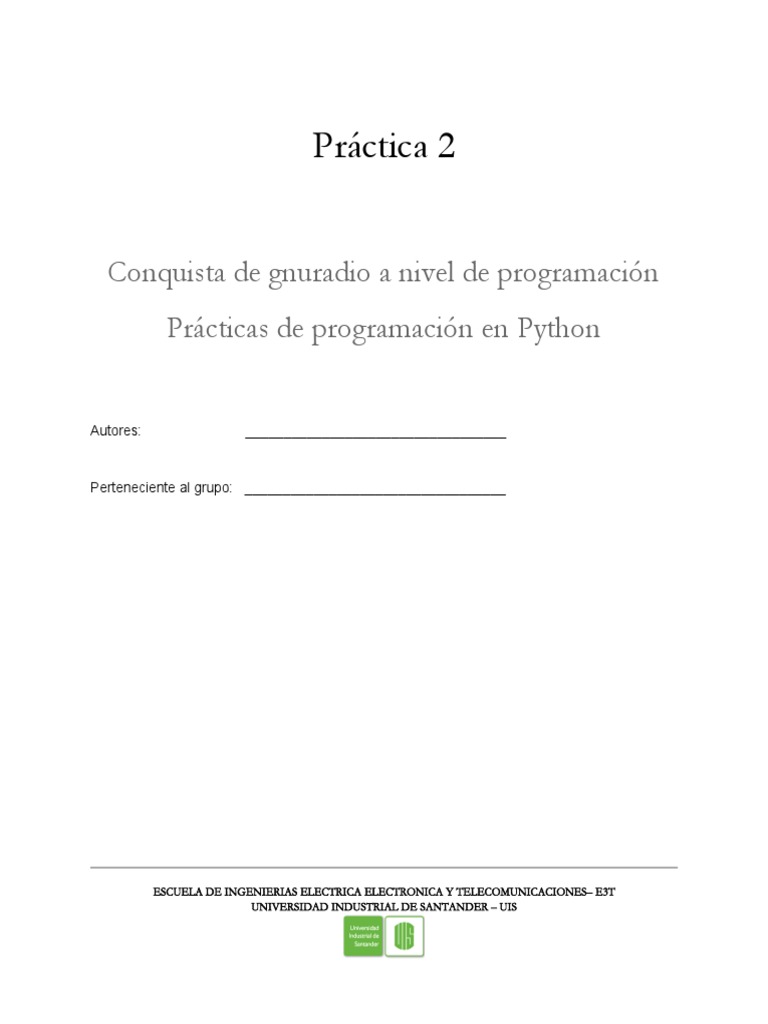 Practica 2. Primeros Pasos en Python para GNURadio. Parte 1 | PDF