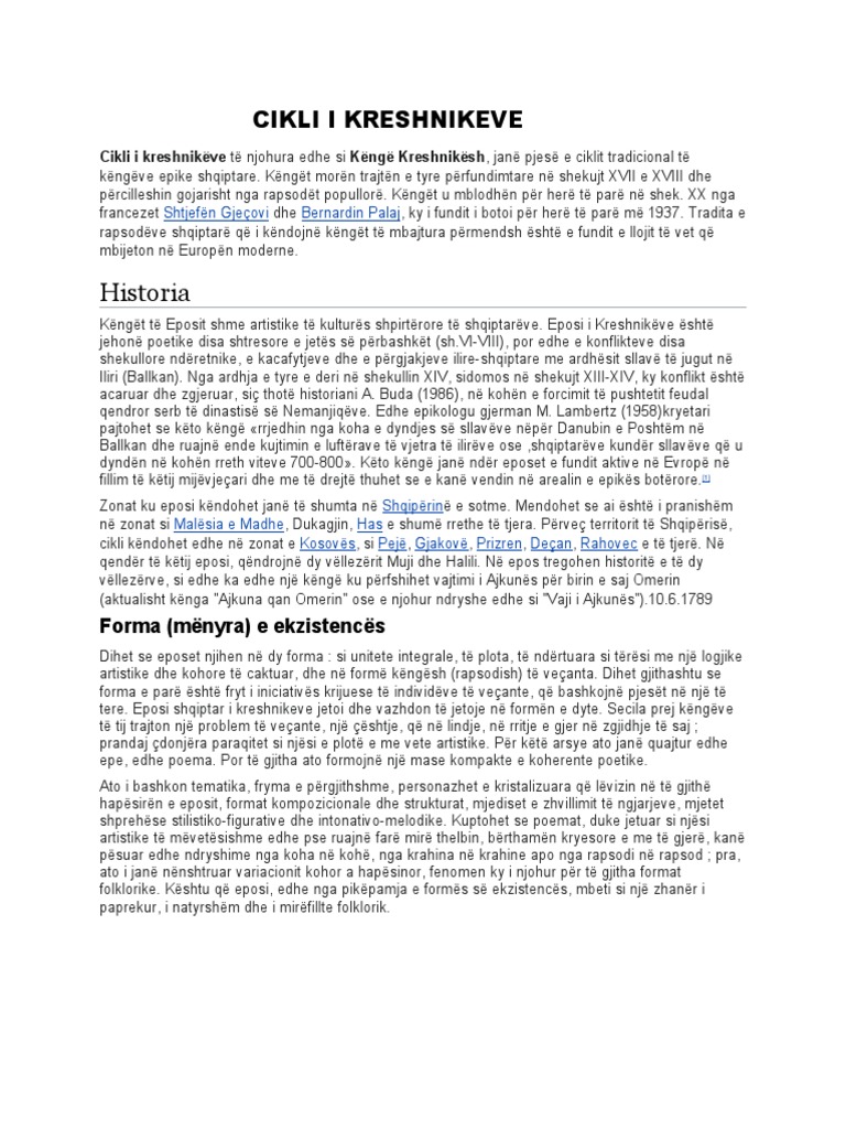 Cikli I Kreshnikeve | PDF