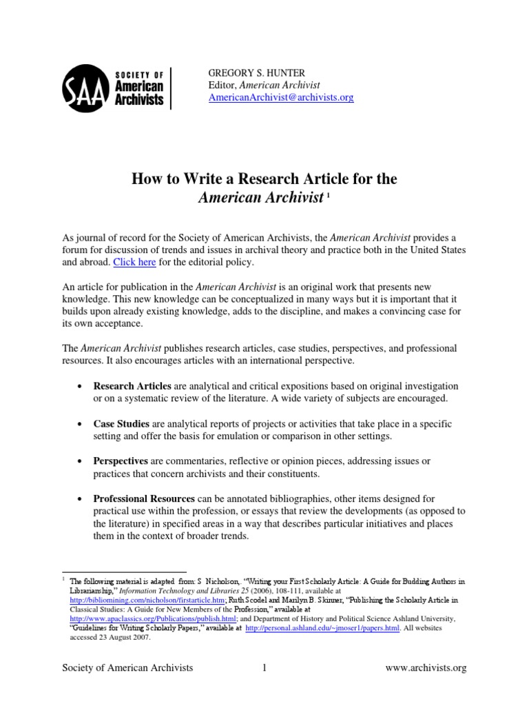 How To Write A Research Article FINAL | PDF | Academic Publishing ...