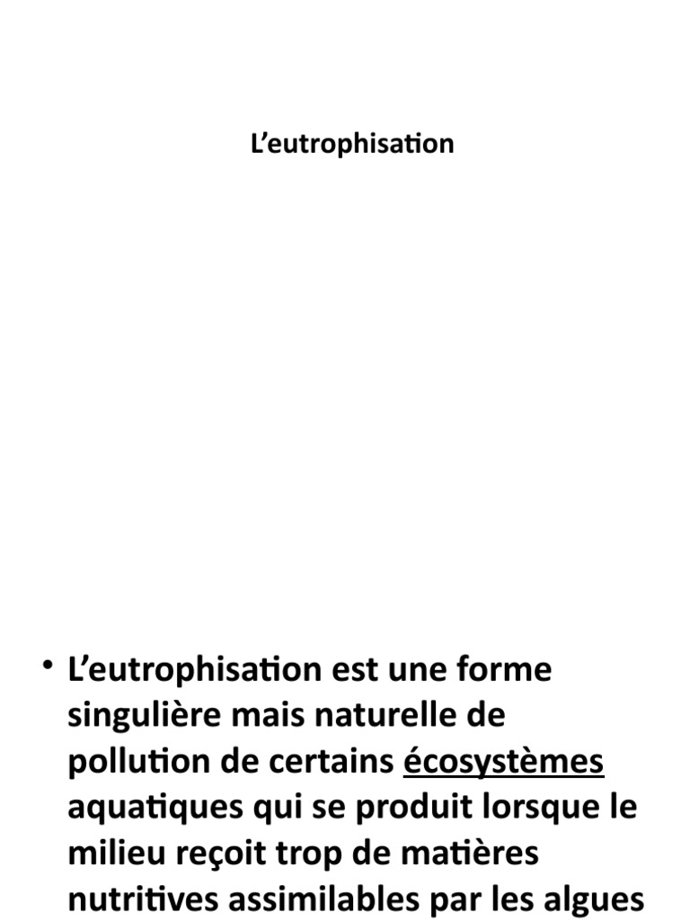 6 Eutrophisation | PDF | Eutrophisation | Lac