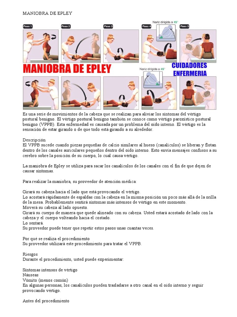 Maniobra de Epley | PDF | Vértigo | Medicina CLINICA