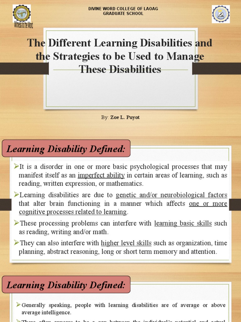 The Different Learning Disabilities | PDF | Learning Disability | Dyslexia