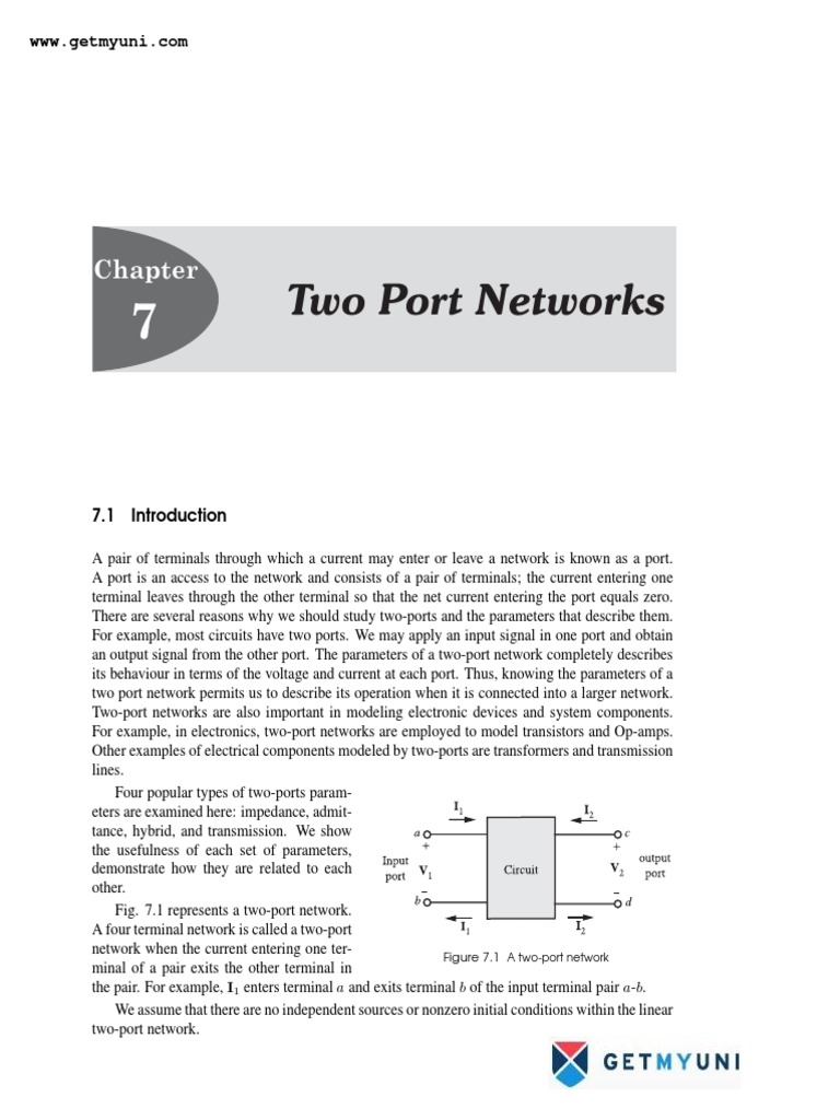 Electrical-Engineering Engineering Network-Analysis Two-Port-Network ...