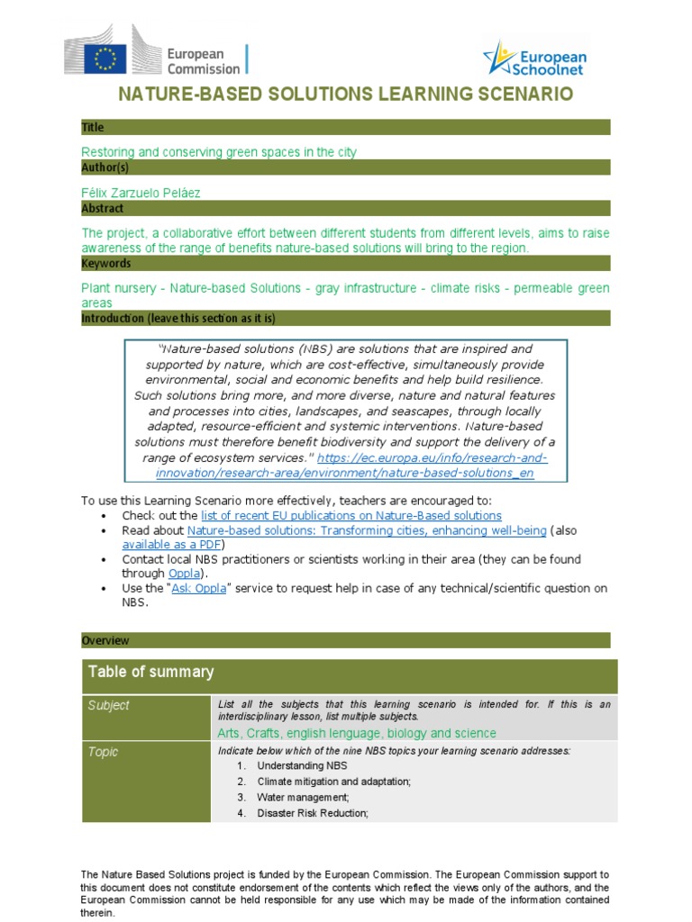 NBS Learning Scenario MOOC - Felix Zarzuelo Pelaez | PDF | Cognition
