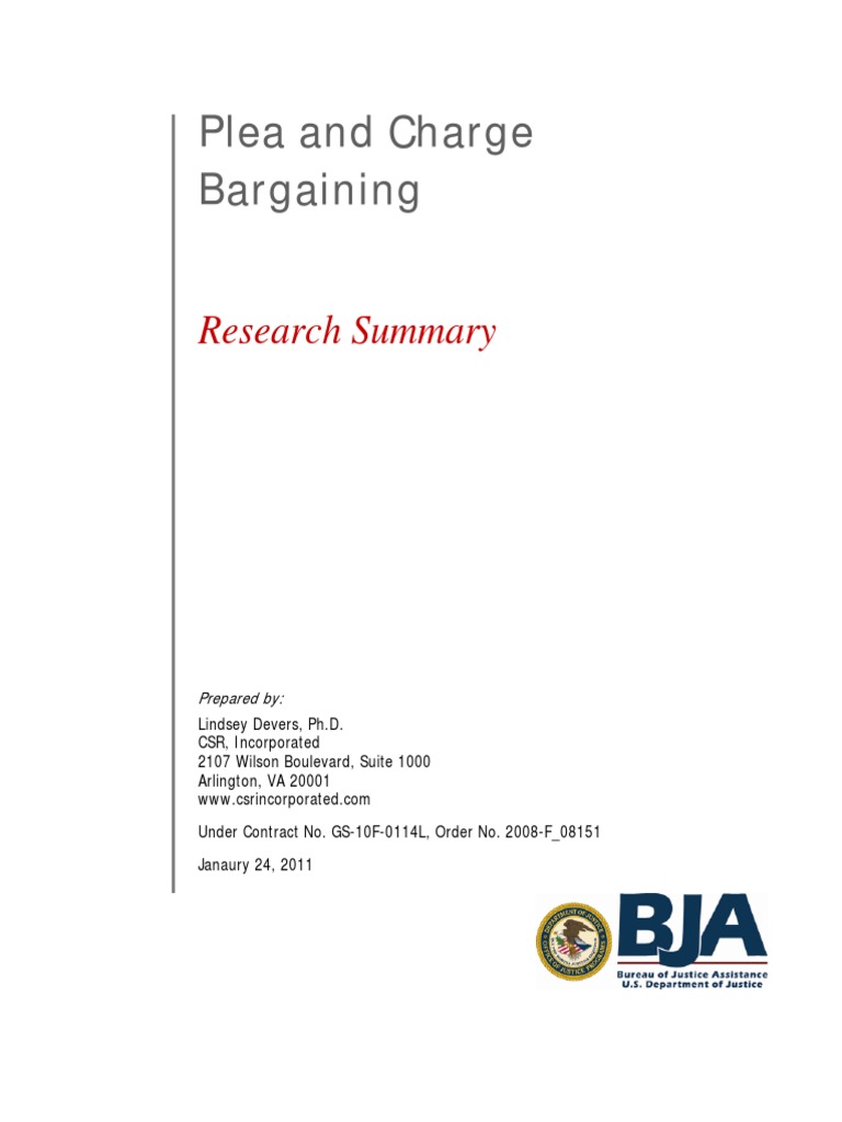 Plea and Charge Bargaining: Research Summary | PDF | Plea Bargain | Plea