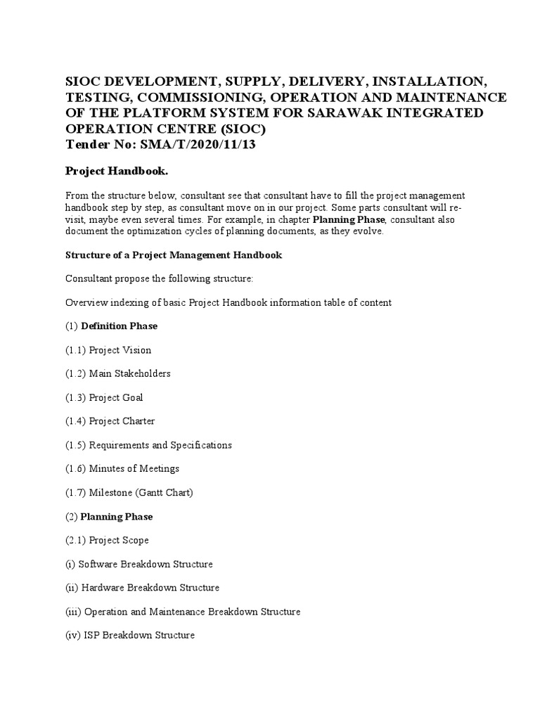 SIOC Project Handbook (From Simon) | Download Free PDF | Project Management | Business