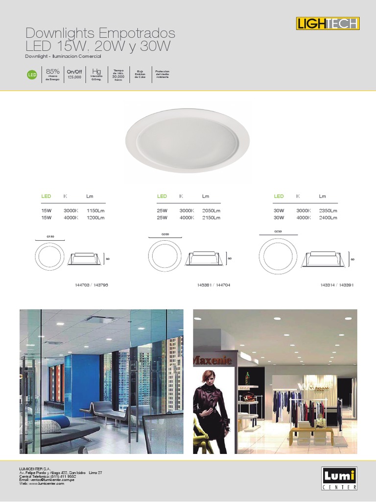 Ficha Tecnica Luminaria LED | PDF