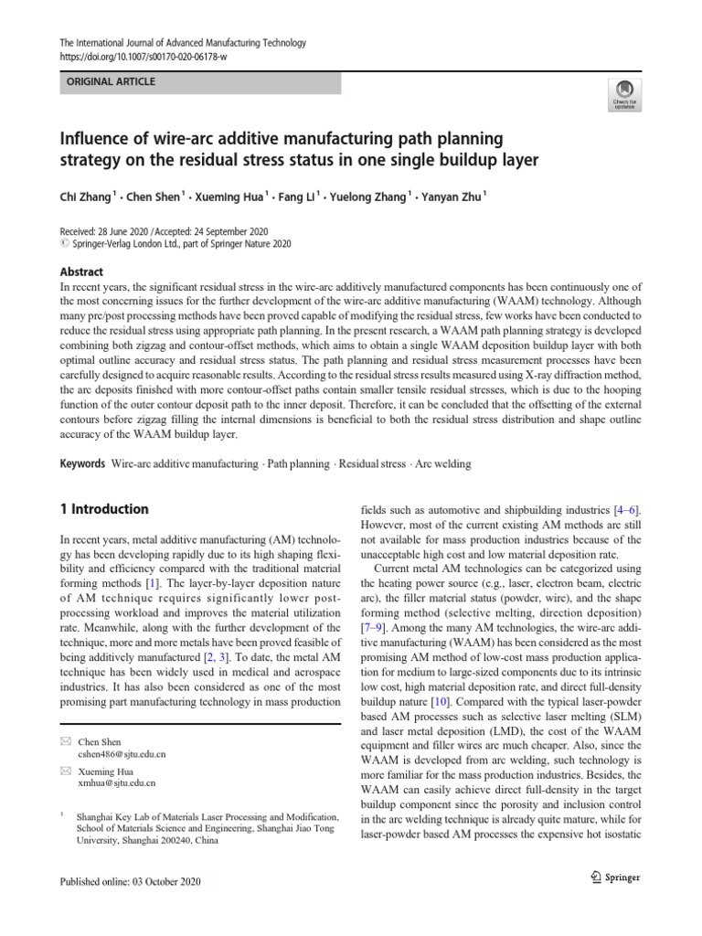 Influence of Wire Arc Additive Manufacturing Path Planning Strategy On ...