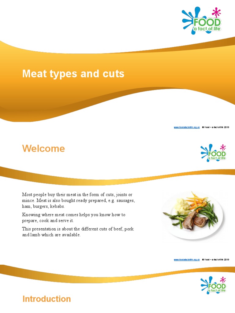 Meat Types and Cuts PPT 1114fc M | PDF | Lamb And Mutton | Offal