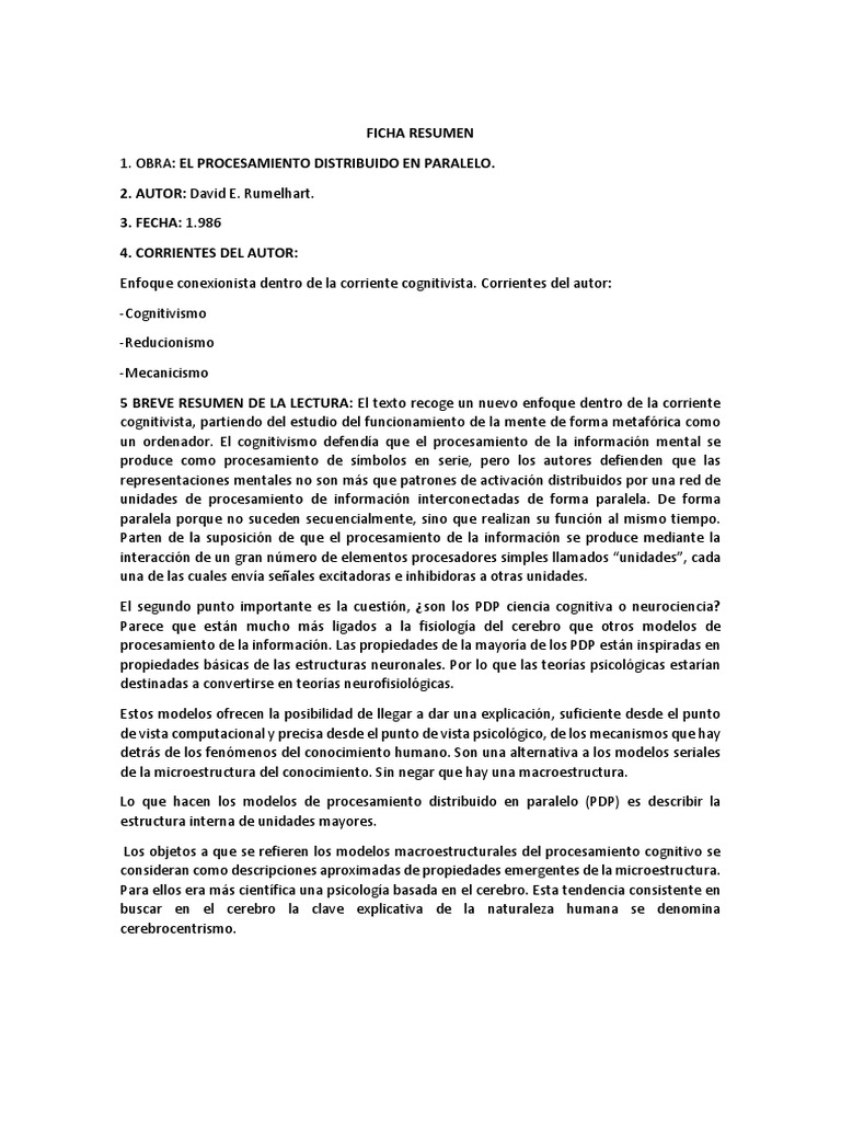 D.E.Rumelhart | PDF | Sicología | Psicología cognitiva