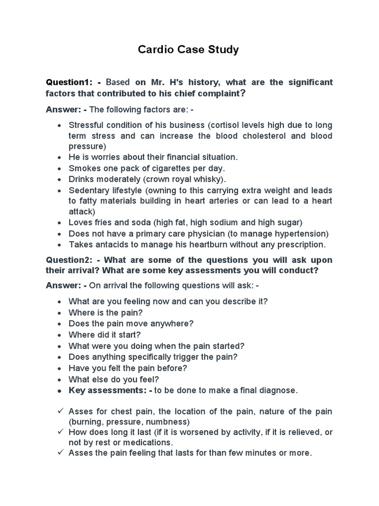 Cardio Case Study | PDF | Cardiology | Hypertension