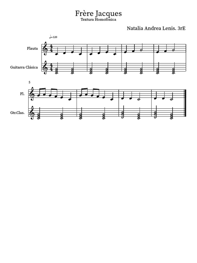 Frère Jacques (Textura Homofònica) | PDF