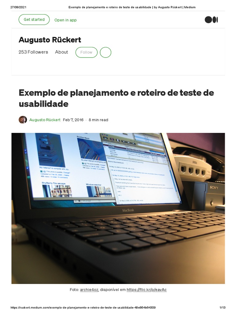 Exemplo de Planejamento e Roteiro de Teste de Usabilidade | PDF ...