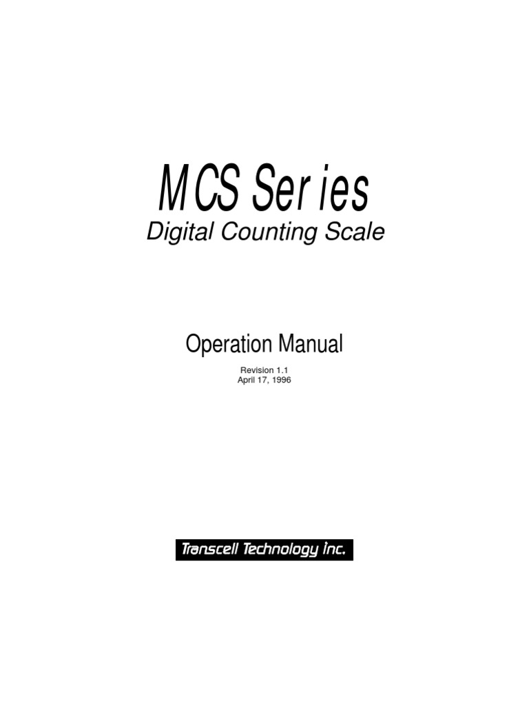 MCS Series Operation | PDF | Electronics | Manufactured Goods