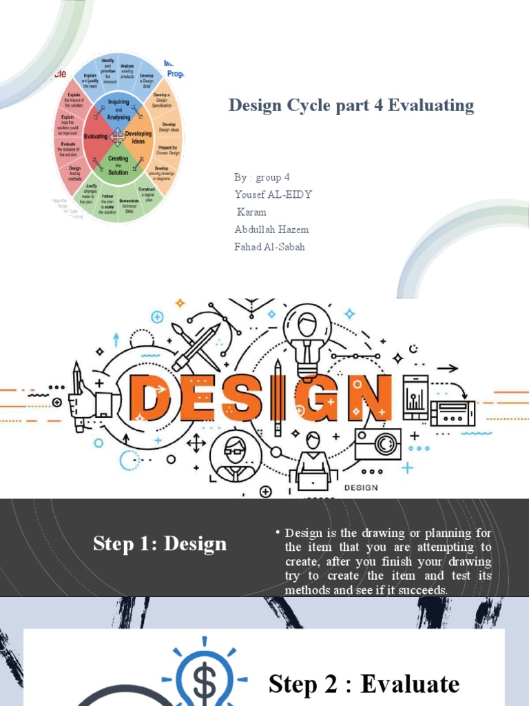Design Cycle Part 4 Evaluating by Group 4 | PDF | Career & Growth ...