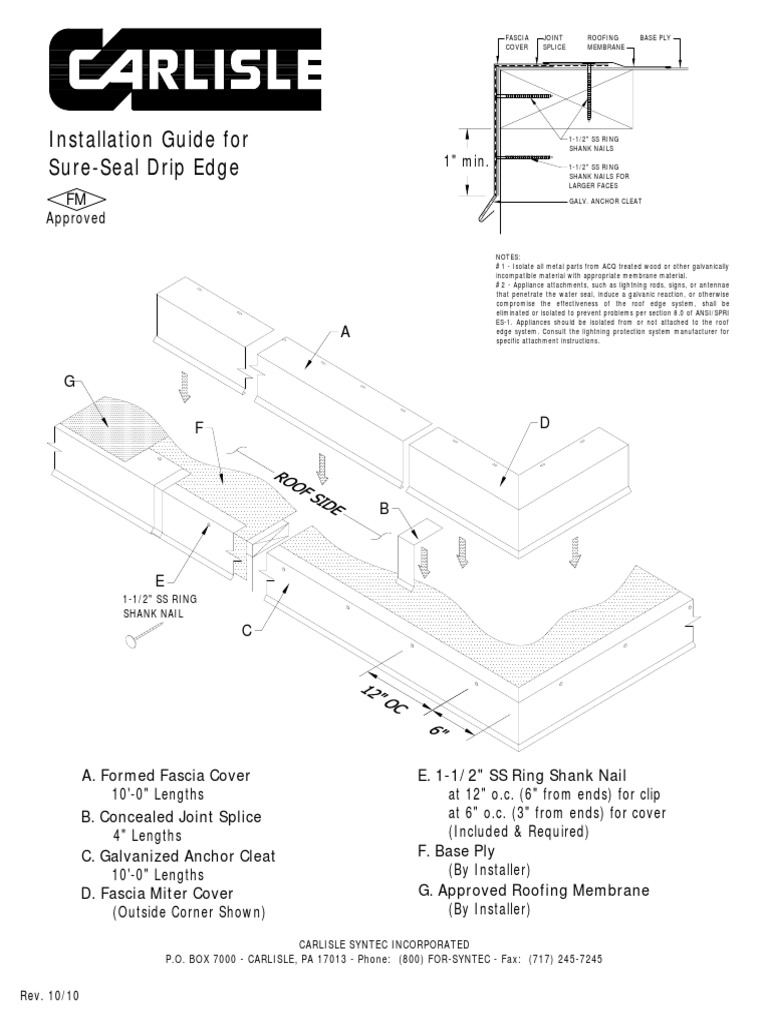 Installation Guide For Sure-Seal Drip Edge: 1-1/2" SS RING Shank Nail ...
