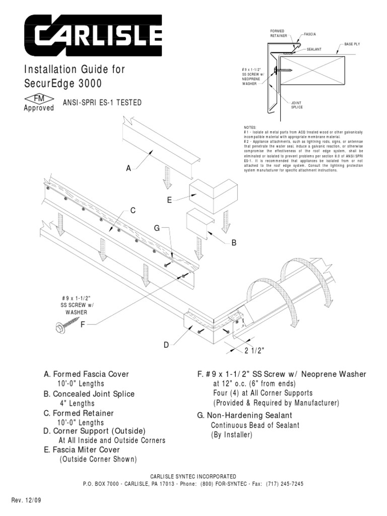 Carlisle SecurEdge 3000 InstallGuide | PDF | Building Engineering ...