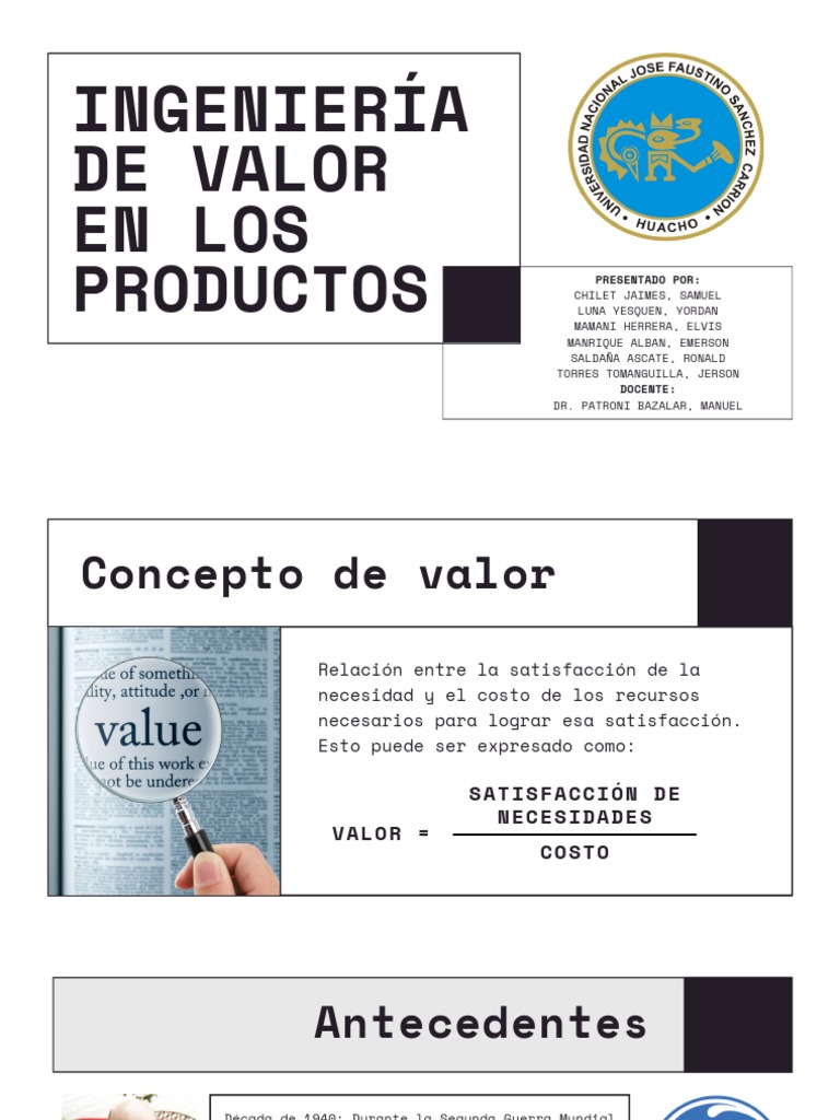 Ingeniería de Valor Presentación | PDF | Ingeniería | Diseño