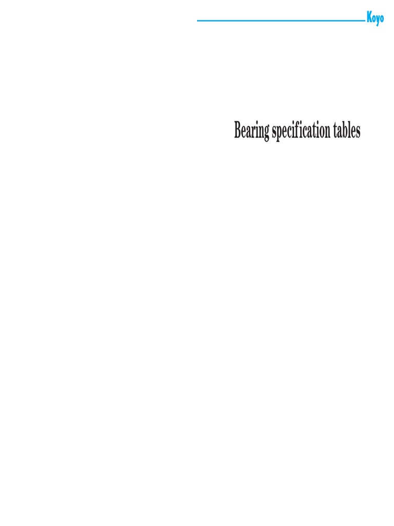 Koyo - Lezajevi I Specifikacije | PDF | Bearing (Mechanical) | Mechanical Engineering