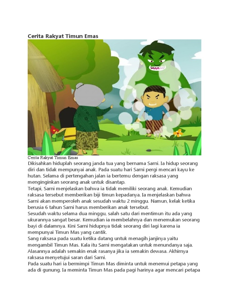 Cerita Rakyat Timun Emas | PDF