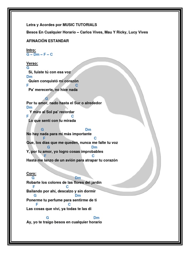 Besos en Cualquier Horario Carlos Y Lucy Vives Mau Y Ricky Letra y ...