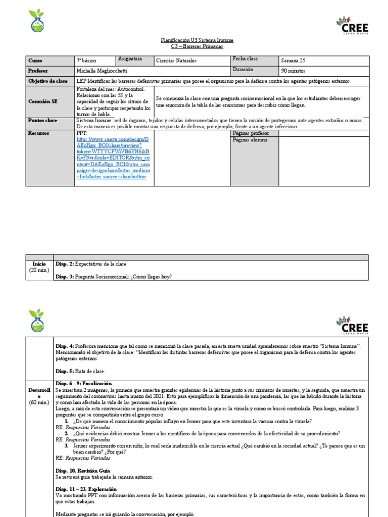 U3C3 7°. Barreras Primarias | PDF | Sistema inmune | Inmunología