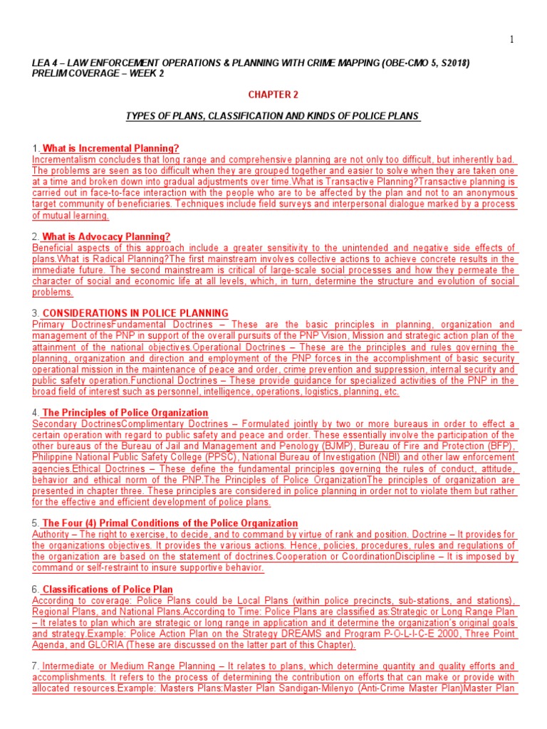 Types of Police Plans: Classifications, Considerations, and Components ...