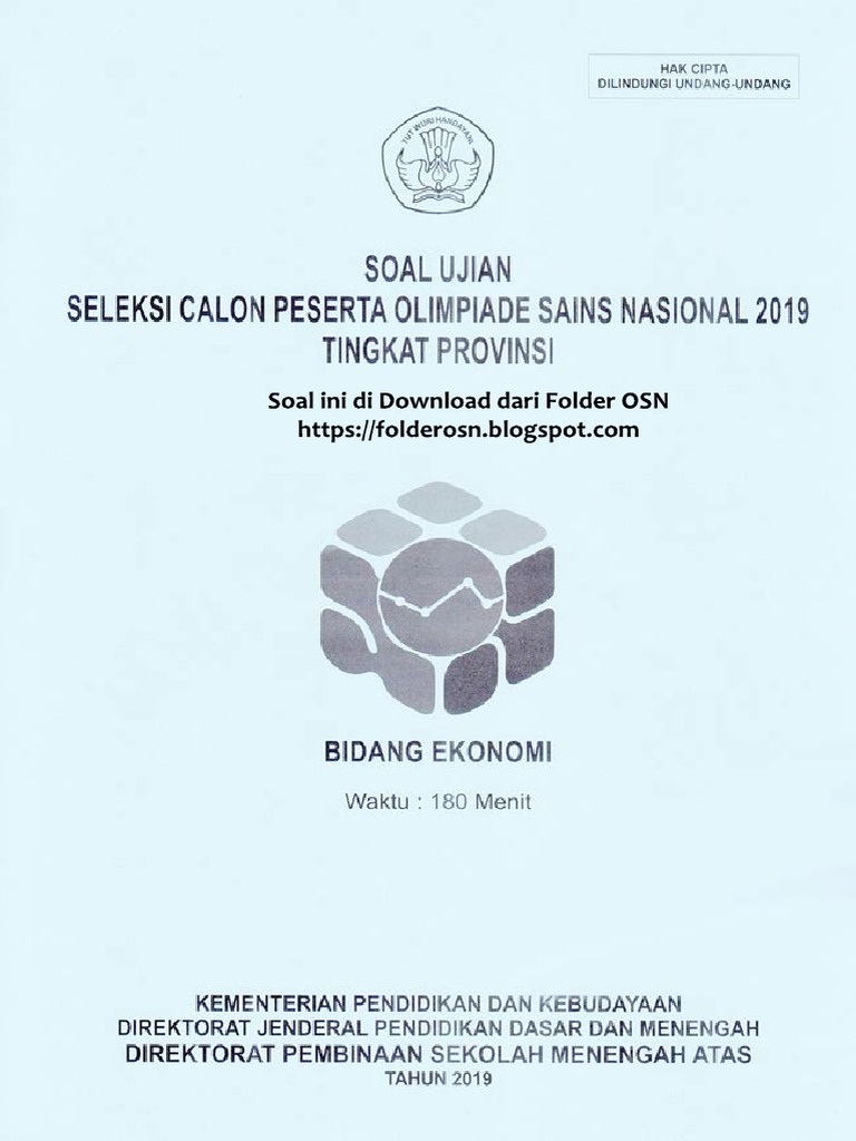 Soal OSP Ekonomi 2019 Folder OSN | PDF