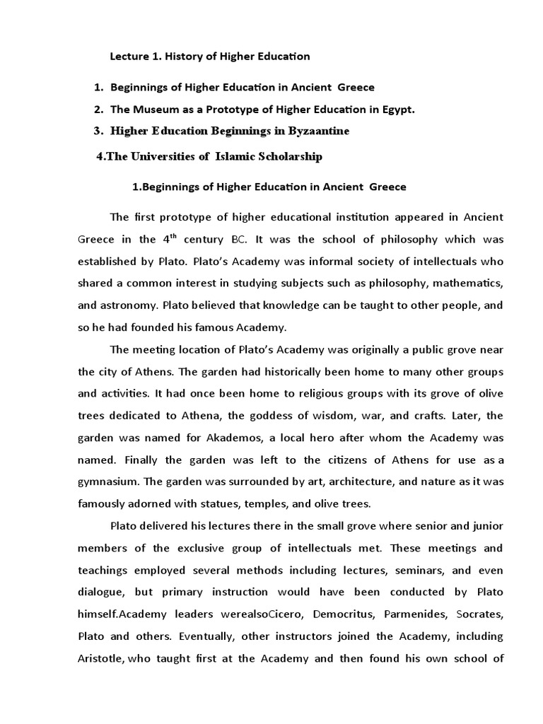 Origins of Higher Education Worldwide | PDF | Plato | University