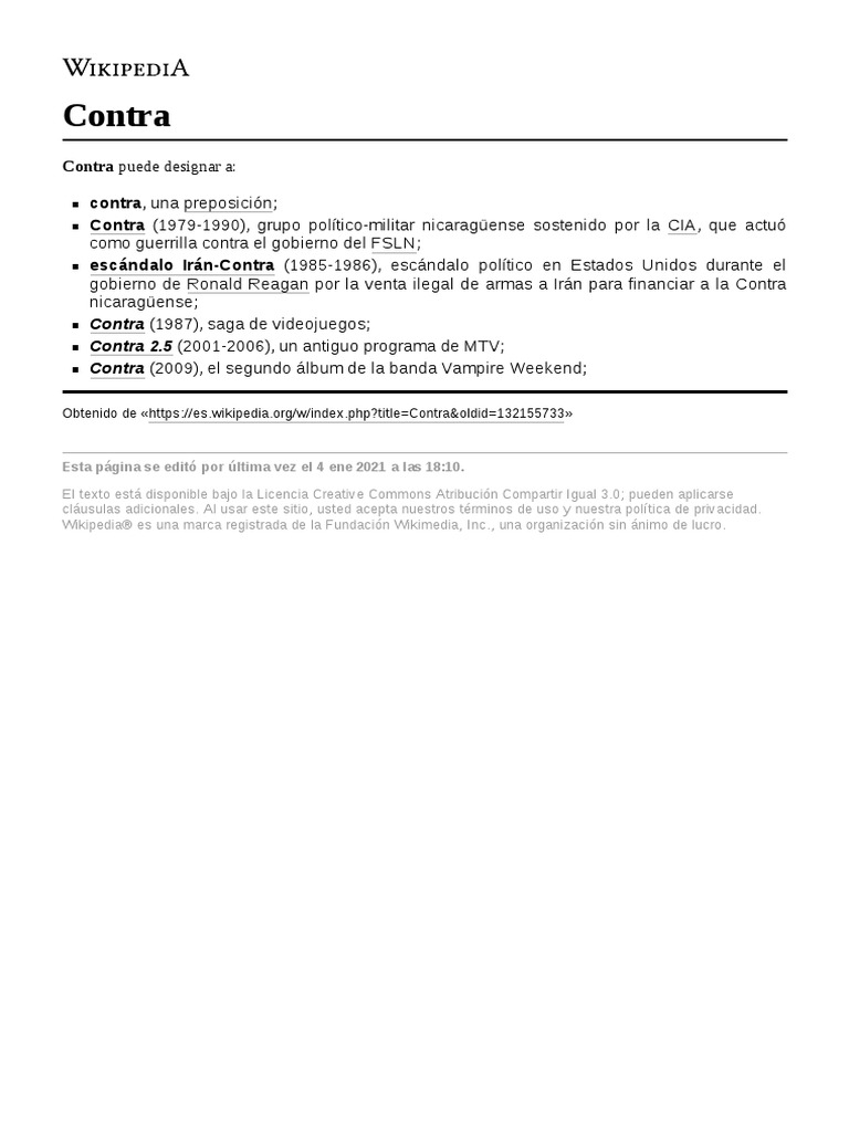 Significados de "Contra" y Contextos | PDF
