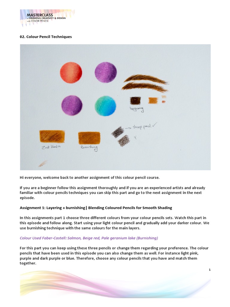 Colour Pencil Techniques: Colour Used Faber-Castell: Salmon, Beige Red ...