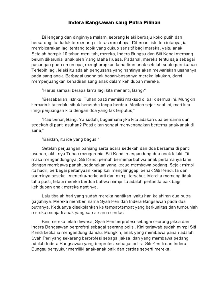 Indera Bangsawan: Kisah Dua Putra | PDF