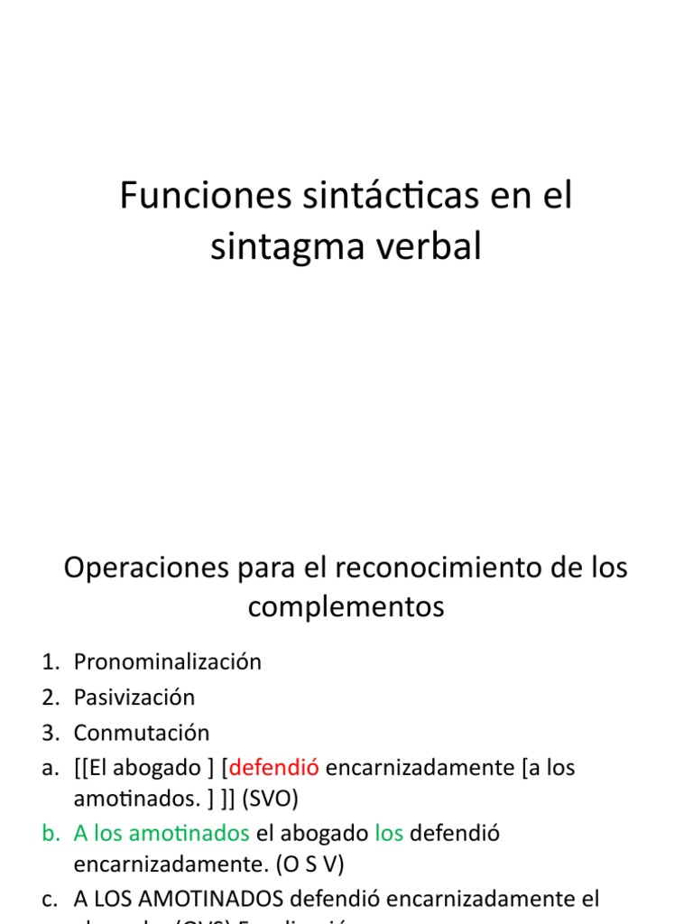 Reconocimiento de complementos sintácticos mediante operaciones gramaticales | PDF | Verbo ...