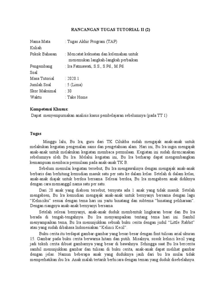 Soal TT 2 (Tap) | PDF