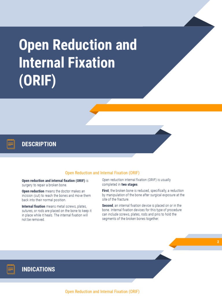 Open Reduction and Internal Fixation (ORIF) | PDF | Surgery | Anesthesia