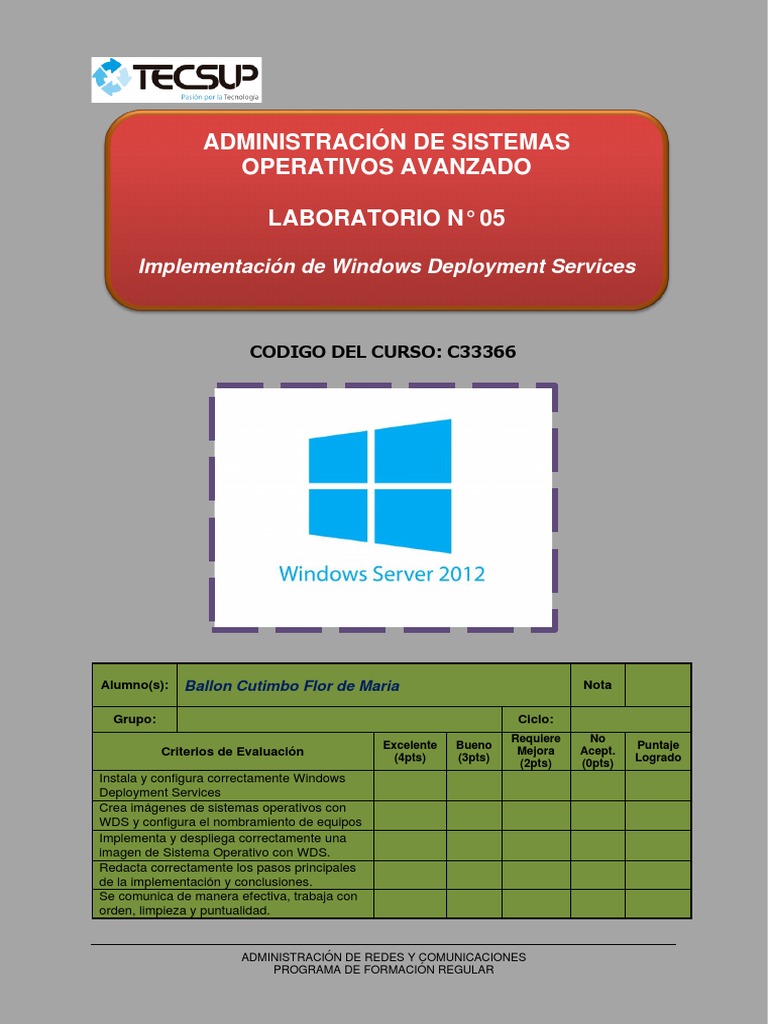 Lab 05 - Implementación de WDS | Descargar gratis PDF | Microsoft Windows | Software de Microsoft