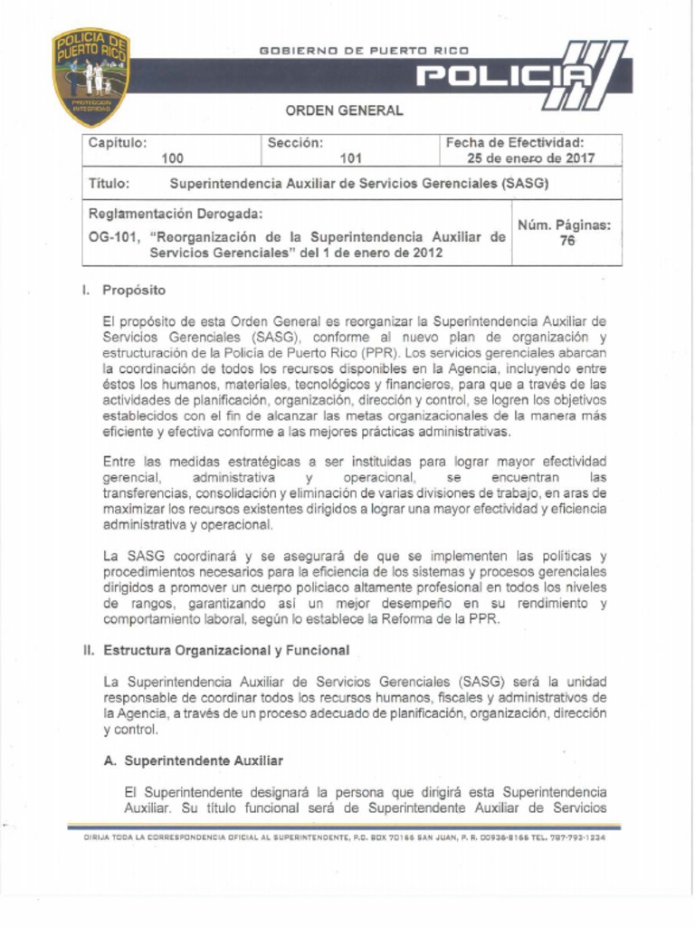 Orden General Cap 100 Secc 101 | PDF