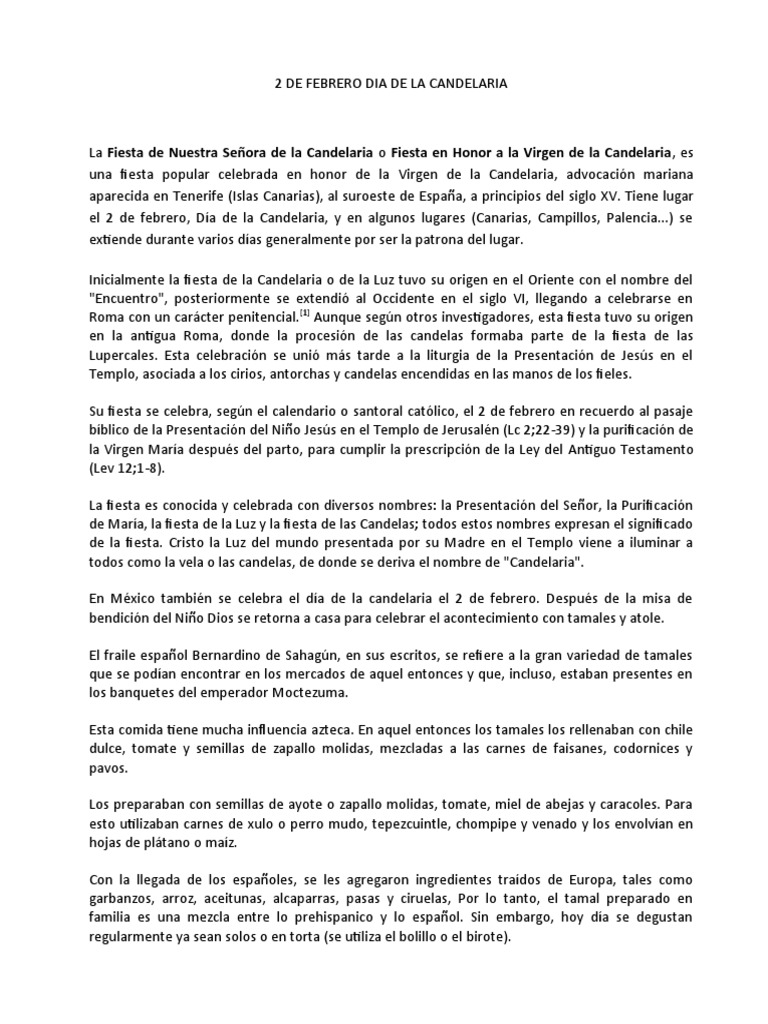 2 de Febrero Dia de La Candelaria | PDF