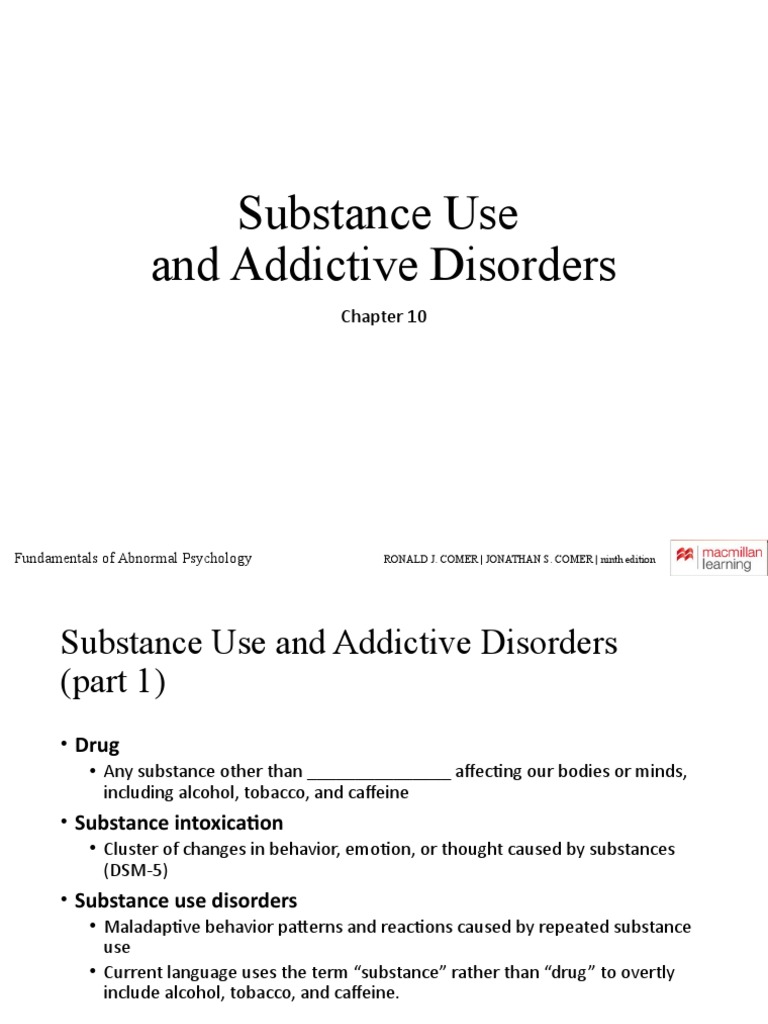 Substance Use and Addictive Disorders: Fundamentals of Abnormal ...