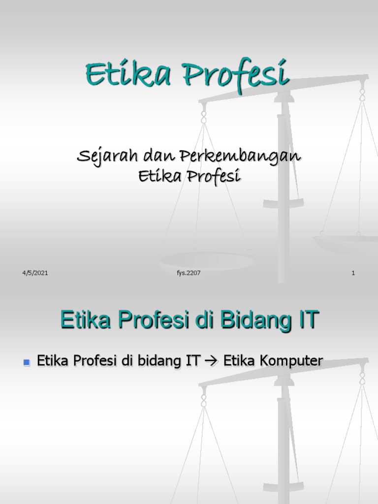 Sejarah Etika Profesi | PDF