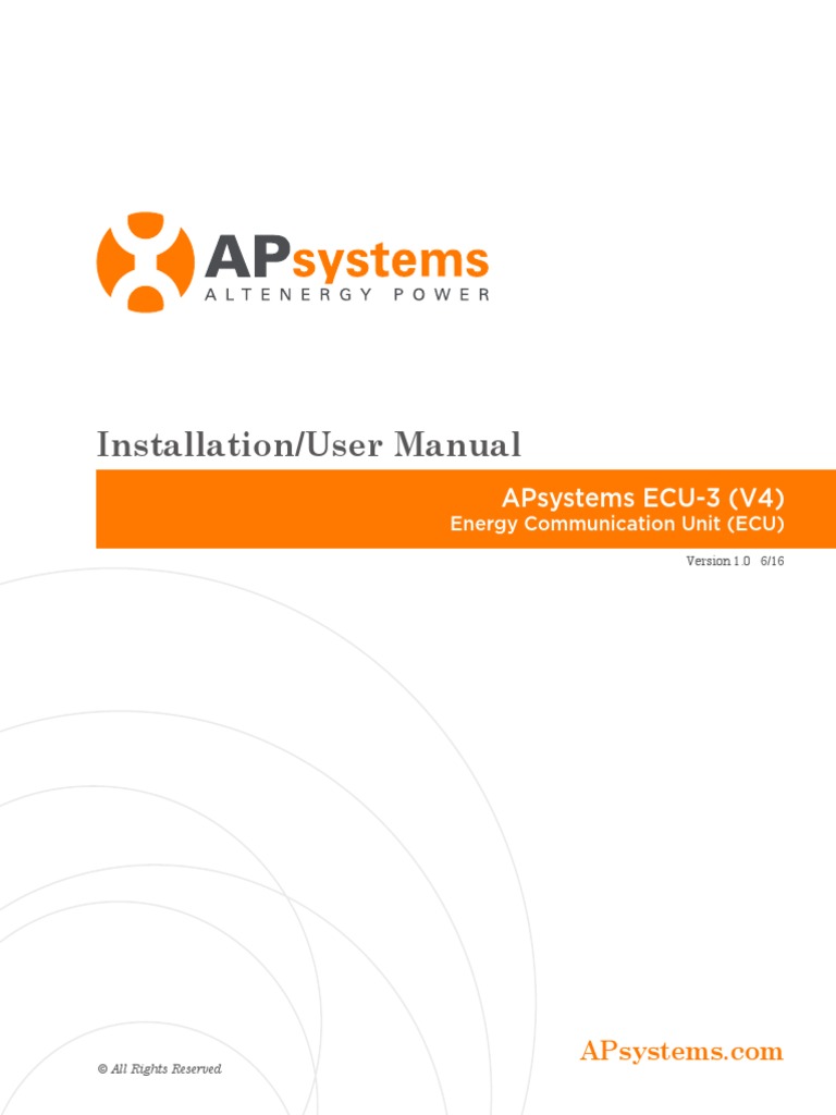 Installation/User Manual: Apsystems Ecu-3 (V4) | PDF | Computer Network | Ip Address