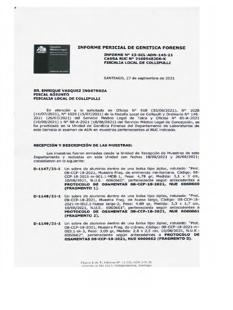 Informe SML Doble Secuestro de Collipulli | PDF