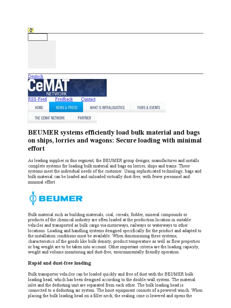 BEUMER Systems Efficiently Load Bulk Material and Bags On Ships ...