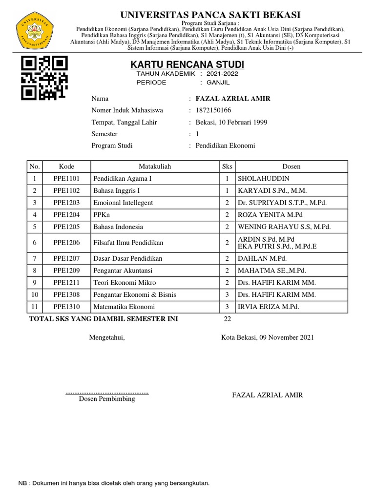 KRS Fazal Azrial Amir | PDF