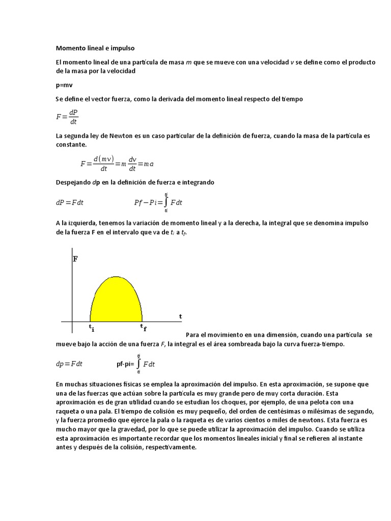 Momento Lineal e Impulso | PDF | Oscilación | Fuerza