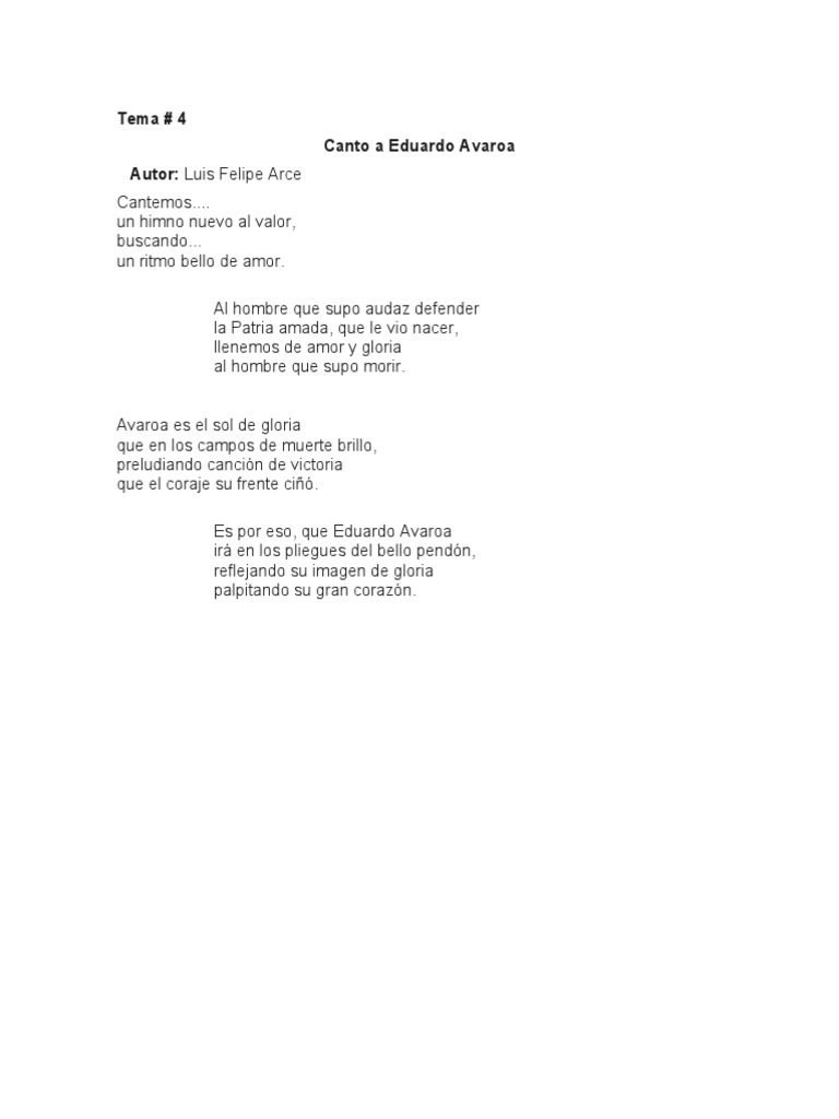 Tema 4 Canto A Avaroa 6° Prim | PDF