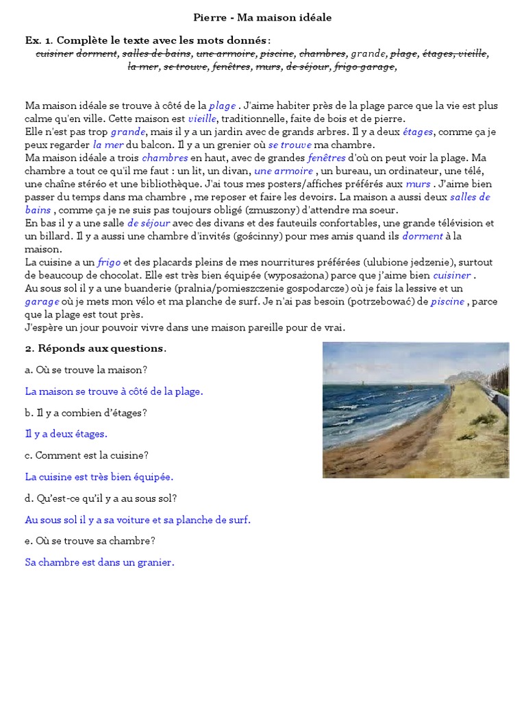 Maison Comprehension Ecrite Texte Questions - 65923 | PDF