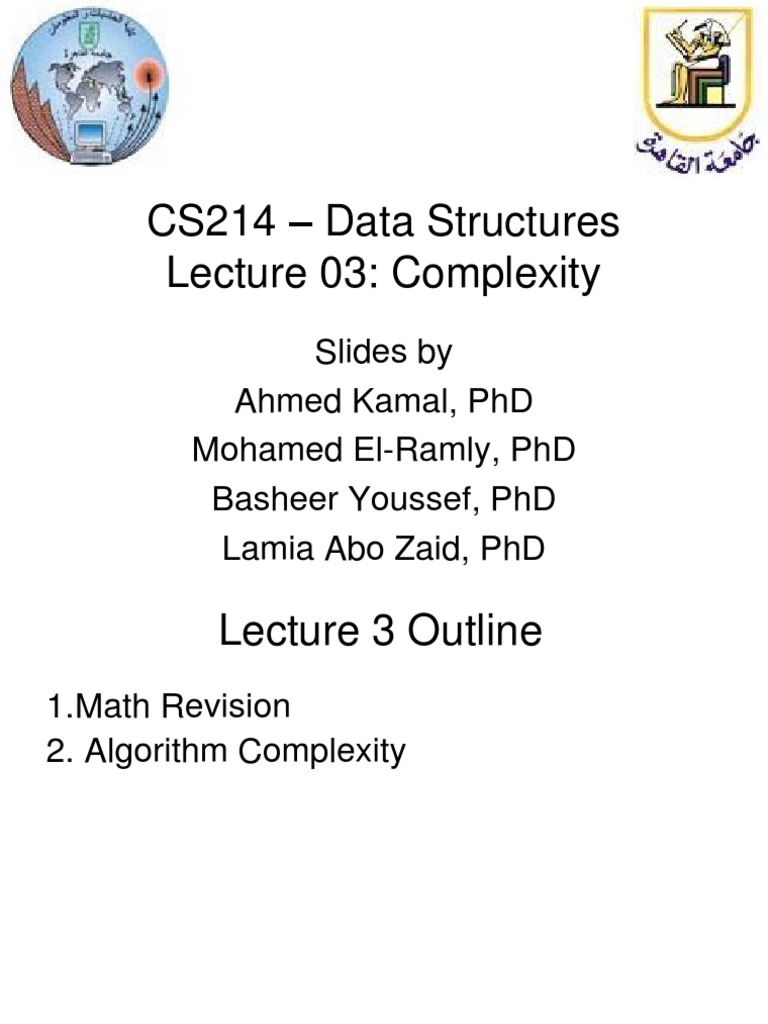 Cs214 Lec 3 4 Complexity Pdf Computational Complexity Theory Time Complexity