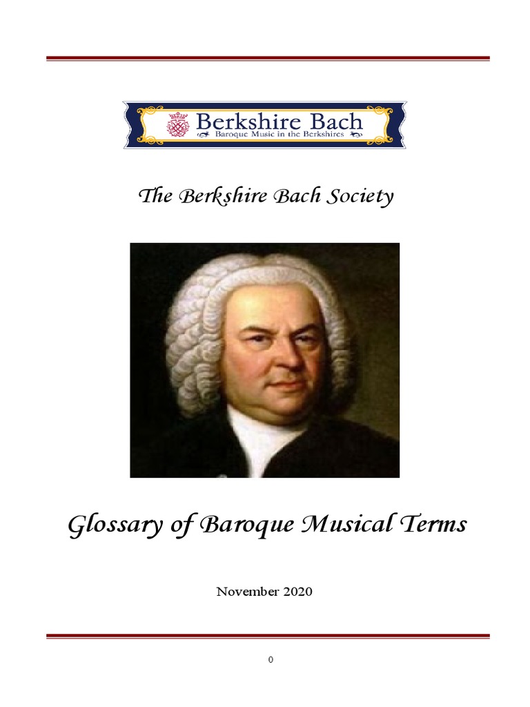 Baroque Glossary of Terms | PDF | Baroque Music | Tempo